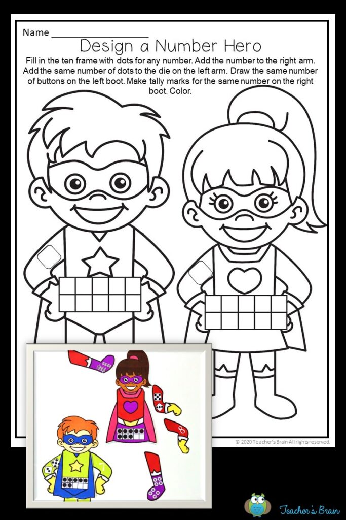 Number Sense Build A Superhero Activity - Teacher's Brain