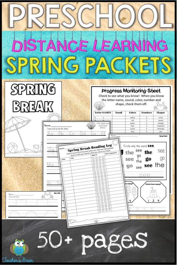 Spring Break Packets for HOME Practice - Teacher's Brain