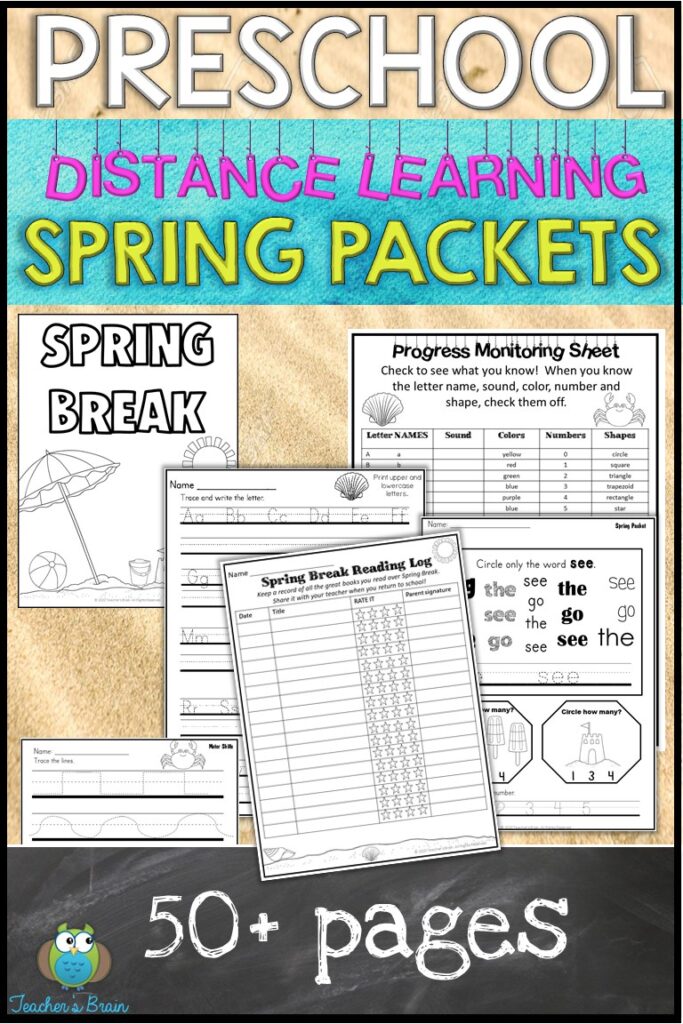 Spring Break Packets for HOME Practice - Teacher's Brain