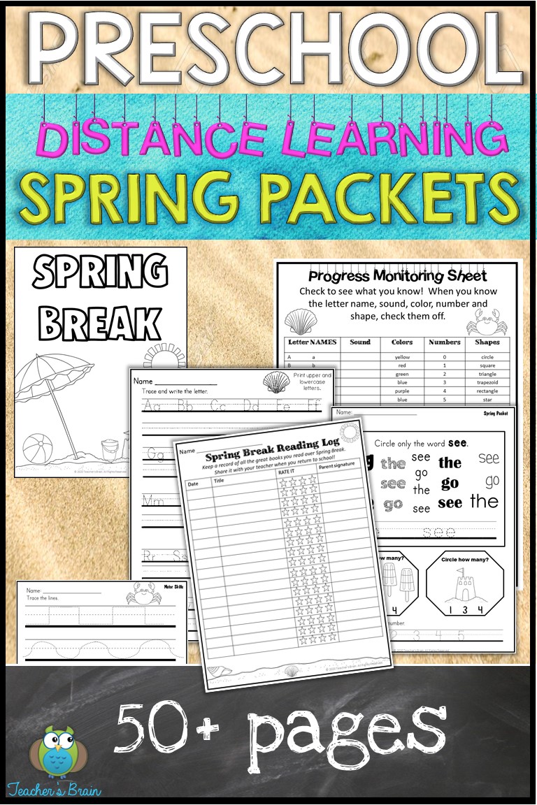 Spring Break Packets for HOME Practice - Teacher's Brain