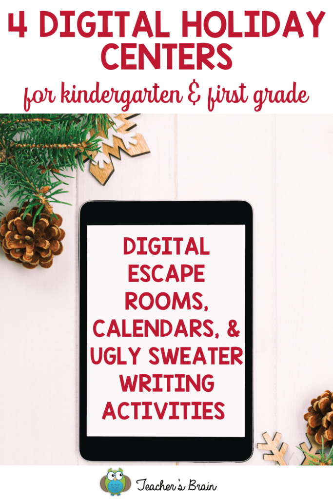 4 Digital Holiday Centers For Kindergarten And First Grade - Teacher's ...