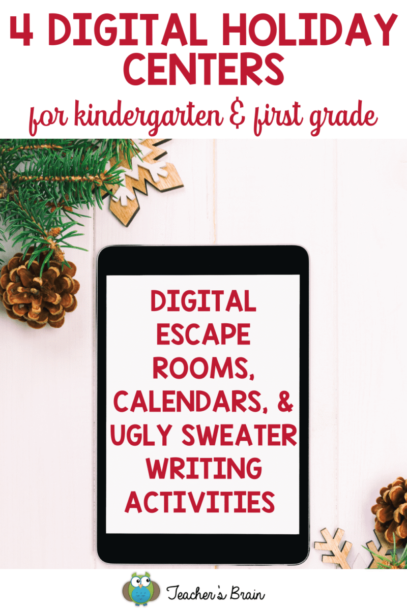 4 Digital Holiday Centers For Kindergarten And First Grade - Teacher's ...