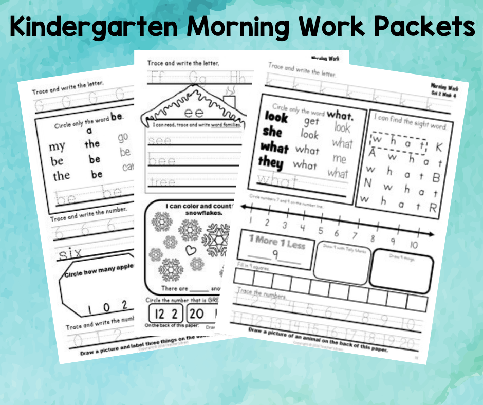 Kindergarten Morning Work Ideas - Teacher's Brain