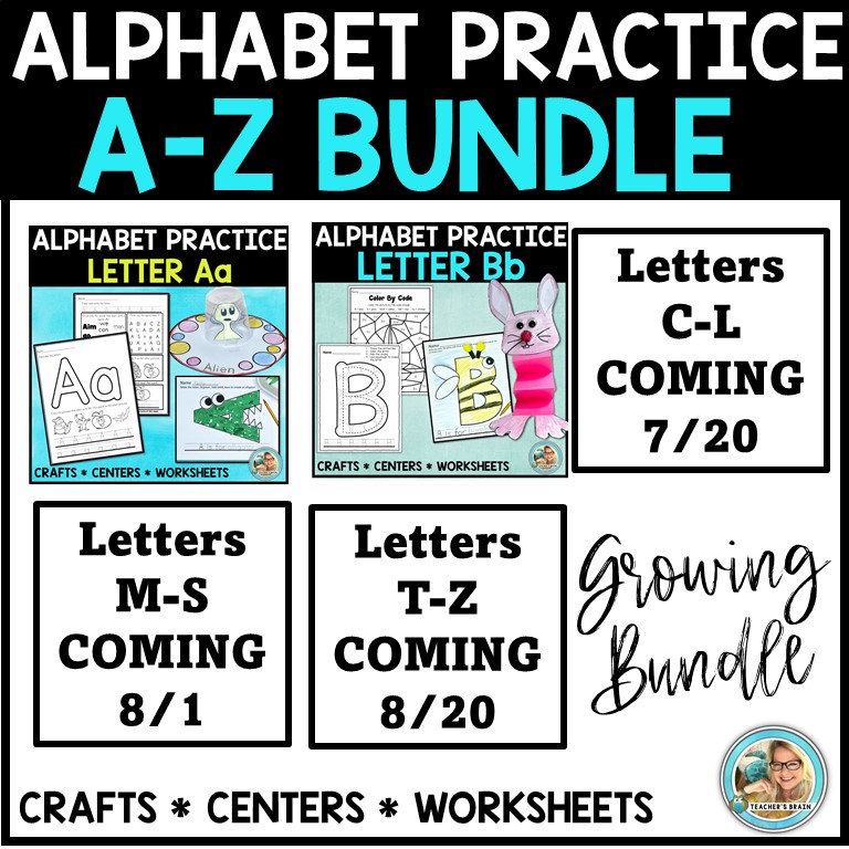 Alphabet Worksheets for Kindergarten - Teacher's Brain