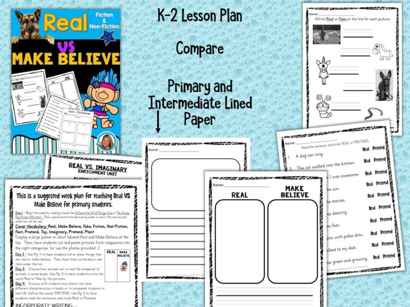 Real VS Make Believe FACT and FICTION Week Unit - Teacher's Brain