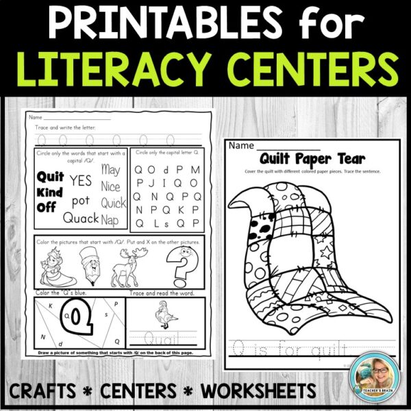 LETTER Q Activities | Crafts & Worksheets for Centers - Teacher's Brain