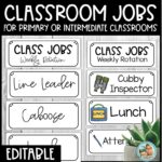 Classroom Jobs EDITABLE Chart Cards - Teacher's Brain