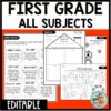 Emergency Sub Plans FIRST GRADE (TEN DAYS) Editable - Teacher's Brain