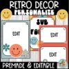 RETRO GROOVY Classroom Decor Banners, Posters, Labels | EDITABLE ...
