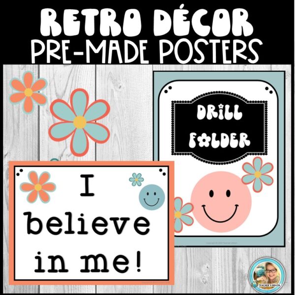 RETRO GROOVY Classroom Decor Banners, Posters, Labels | EDITABLE ...