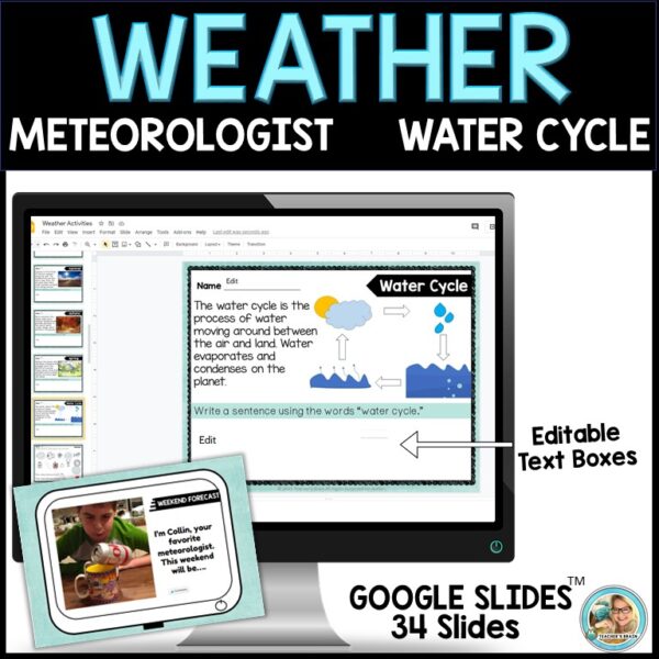 Weather Activities KINDERGARTEN First Grade | Google Slides - Teacher's ...